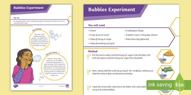 KS2 Bubbles Experiment (teacher made)