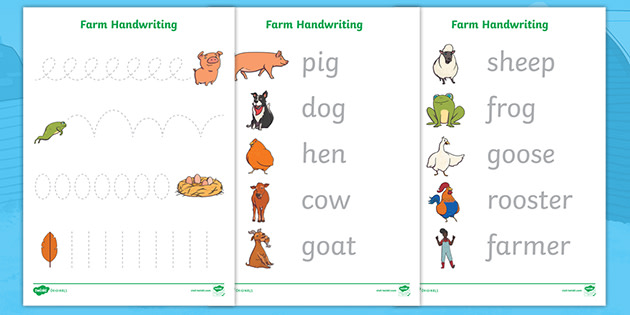 FREE! - Farm Handwriting Worksheets (teacher made)