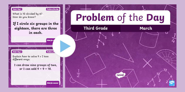 Third Grade Math Problem of the Day - March PowerPoint