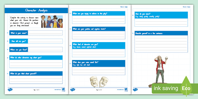 Character Analysis Activity Sheet (teacher made)