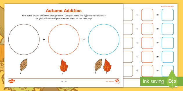 Autumn Addition Activity Mat