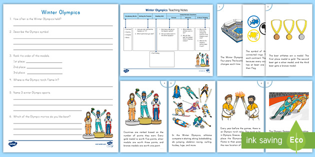 Winter Olympics Guided Reading Teaching Pack (teacher made)