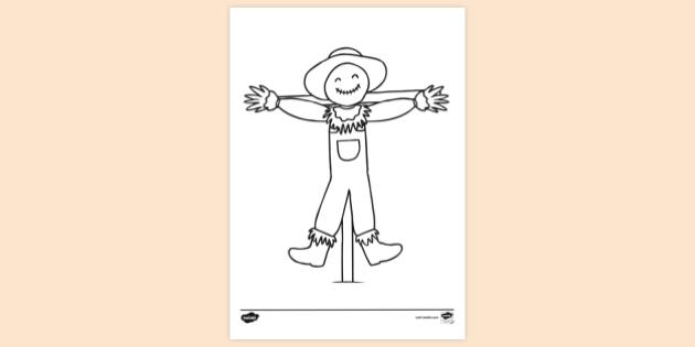 FREE! - Pumpkin Head Scarecrow Colouring Sheet | Colouring Pages