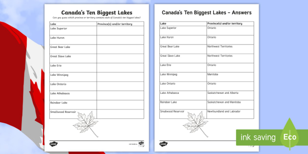 Canada's Ten Biggest Lakes Activity