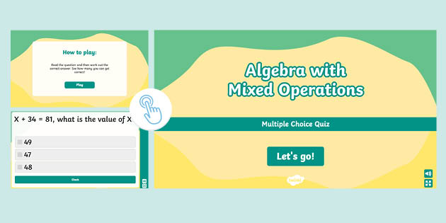 Mixed Operations Interactive Quiz - Mathematics Resource