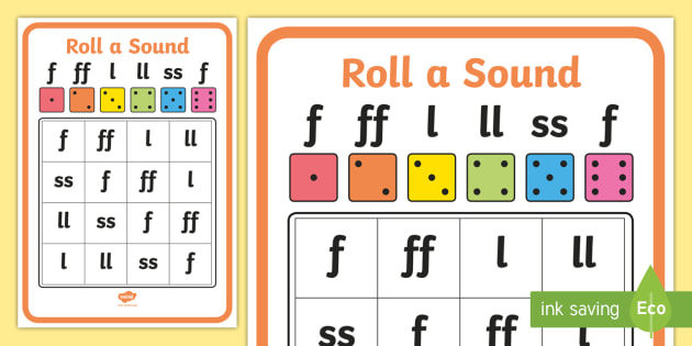 Roll a Sound Activity Mat Phase 2 f ff l ll ss