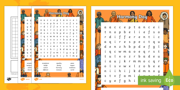 Harmony Day Word Search | F-2 | Australian Learning Resource