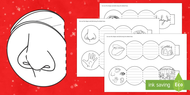 Christmas Senses Concertina Book Writing Frames
