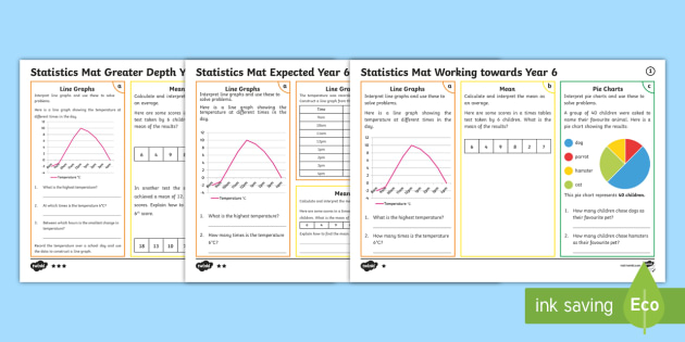 Year 6 Statistics Differentiated Maths Mat