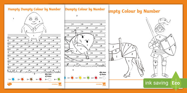 👉 EYFS Humpty Dumpty Colour by Number (teacher made)