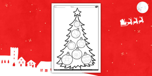 Christmas Tree Pencil Control Worksheet / Worksheet- christmas, pencil