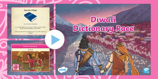 Diwali Vocabulary Dictionary Race PowerPoint Game | Twinkl
