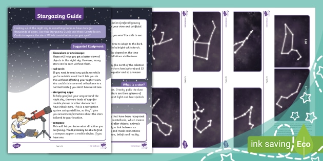 Stargazing Guide and Constellation Cards (teacher made)