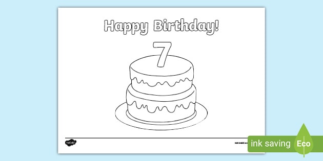 FREE! - 7th Birthday Colouring Page | Colouring Sheets | Twinkl