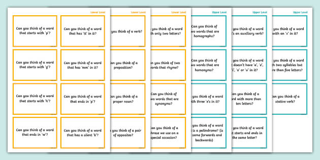 ESL Word Challenges (teacher made)