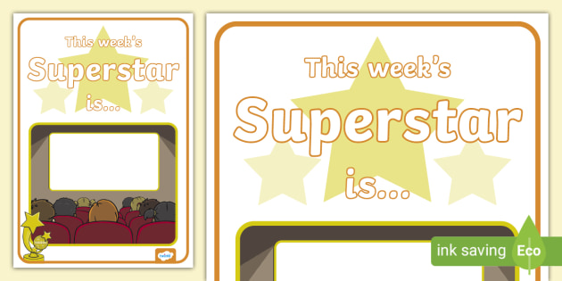 This Week's Superstar is...Poster, Superstar (teacher made)