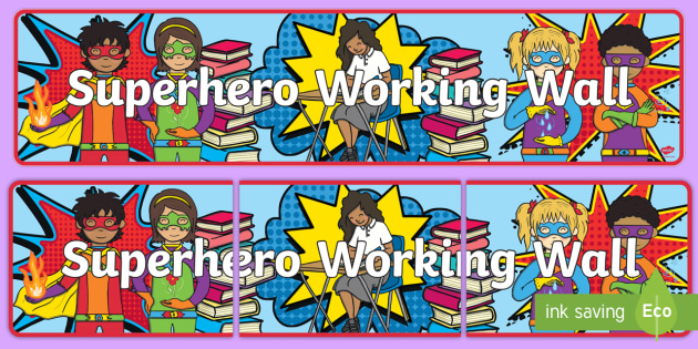 Superhero Working Wall Display Banner (teacher made)