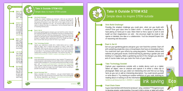 KS2 Take It Outside: STEM Teaching Ideas