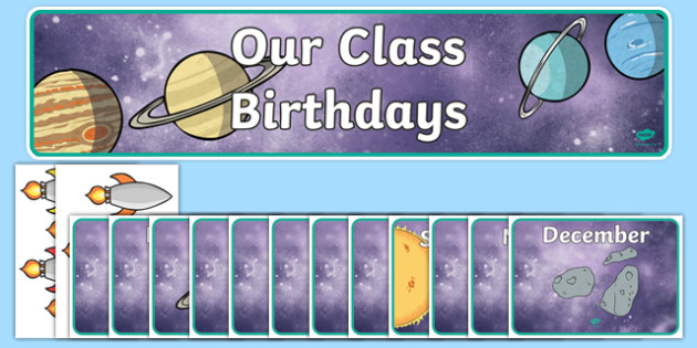 👉 Editable Birthday Display Set (Space)