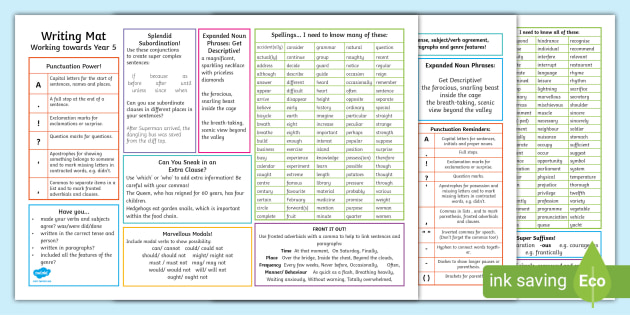 * NEW * Year 5 Differentiated Writing Mats