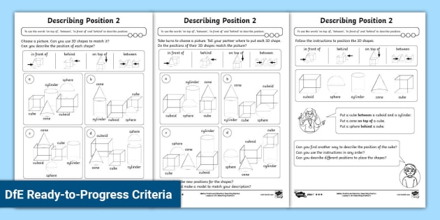 👉 PlanIt Maths Describing Position Activity Sheets