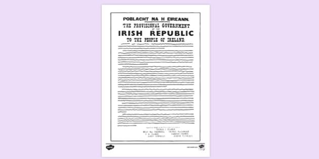 FREE! - Irish Proclamation - Colouring Sheet (teacher made)