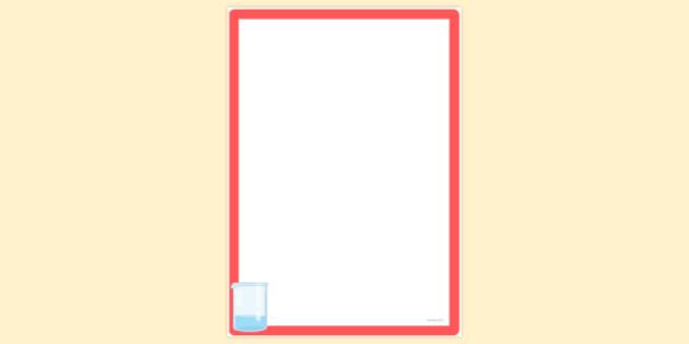 Simple Blank Beaker of Water Page Border | Page Borders