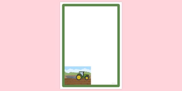 FREE! - Simple Blank Agriculture Page Border | Page Borders | Twinkl