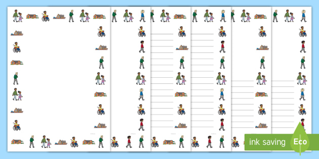 Let's all Walk to School Page Borders (teacher made)