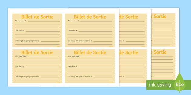 Exit Cards French (teacher made)