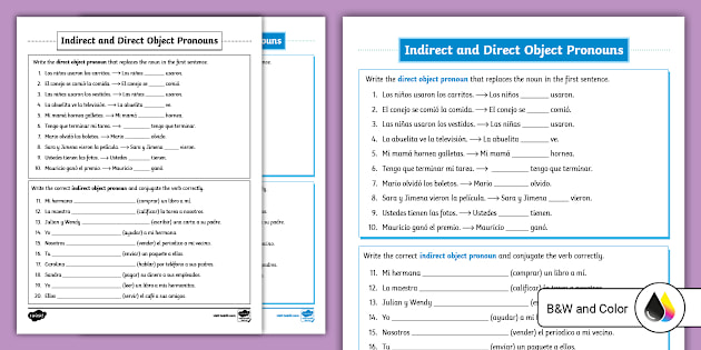 Indirect Objects And Indirect Object Pronouns Spanish Indirect Object