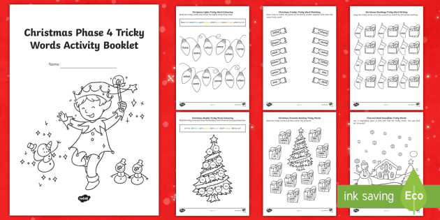 Christmas Phase 4 Tricky Words Activity Booklet