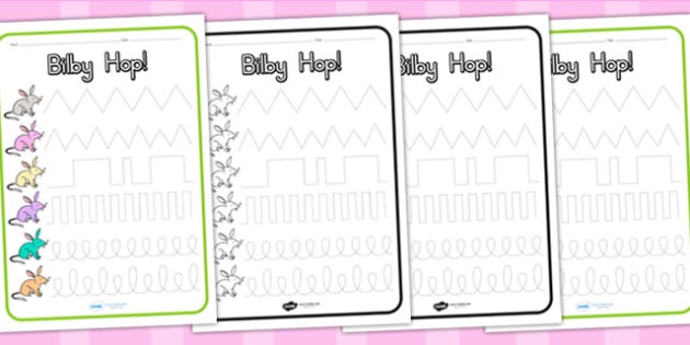 Bilby Hop Pencil Control Worksheets - easter bilby, motor skills