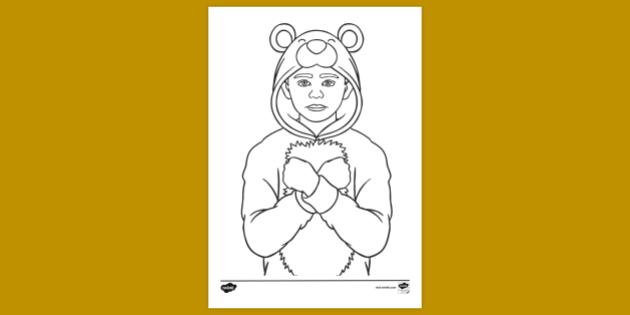 FREE! - BSL Bear Colouring | Colouring Sheet (teacher made)