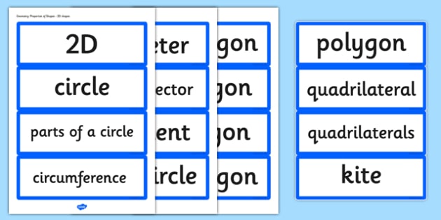 Grade 6 Geometry Properties of Shapes Vocabulary Cards