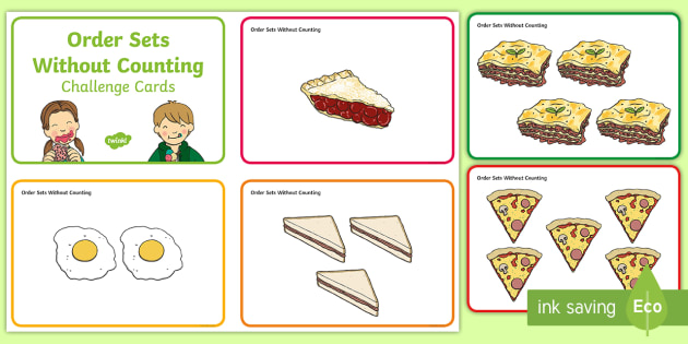 Food Ordering without Counting Maths Challenge Cards