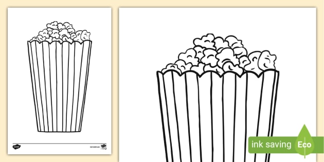 popcorn coloring pages for kids