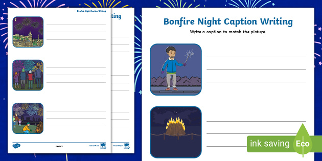 Bonfire Night Caption Writing Activity (teacher made)
