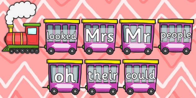 Phase 5 Phonics Tricky Words Train - phase five, visual aid