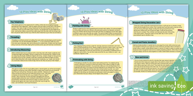 10 String Play Ideas (teacher made)