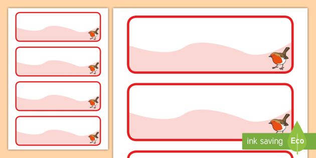 Robin Themed Editable Drawer-Peg-Name Labels (Colourful)