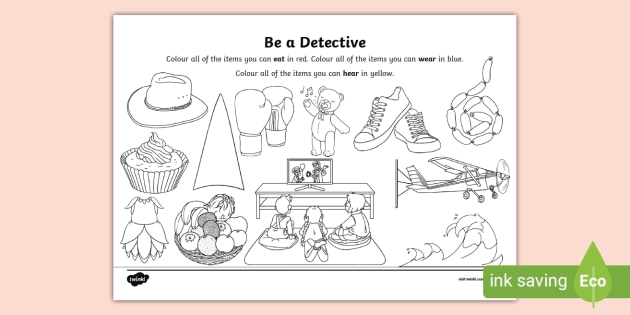 * NEW * Be A Detective Colouring Page (teacher made)