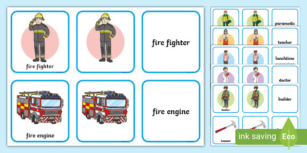 People Who Help Us Matching Cards