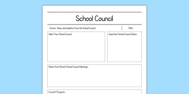 School Council Newsletter Writing Frame (teacher made)