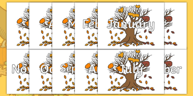 FREE! - Months of the Year on Autumn Trees (teacher made)