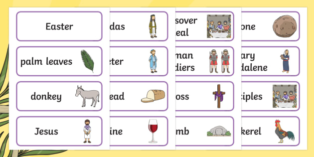 Easter Story Picture Word Cards