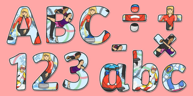 Winter Olympics Themed Display Lettering (teacher made)