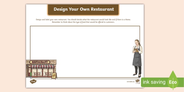 Life Skills - Cooking and Baking Restaurant Design Activity