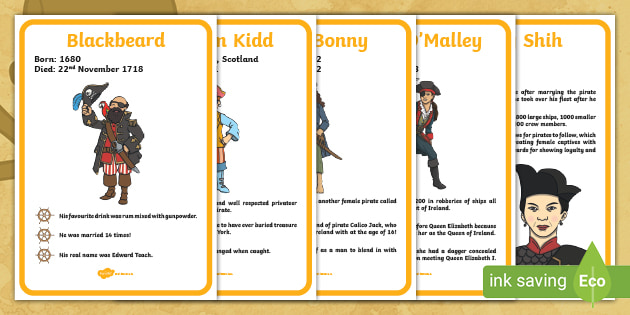 KS1 Famous Pirates Posters | Primary Resources