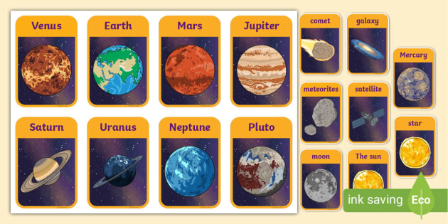 Detailed Space Flashcards (Teacher-Made)